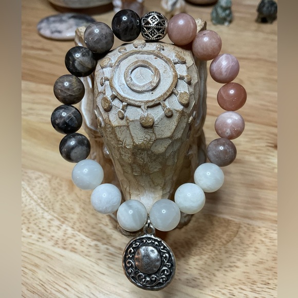 Jewelry | Moonstone In Multi Colors 1mm With Silver Accents | Poshmark